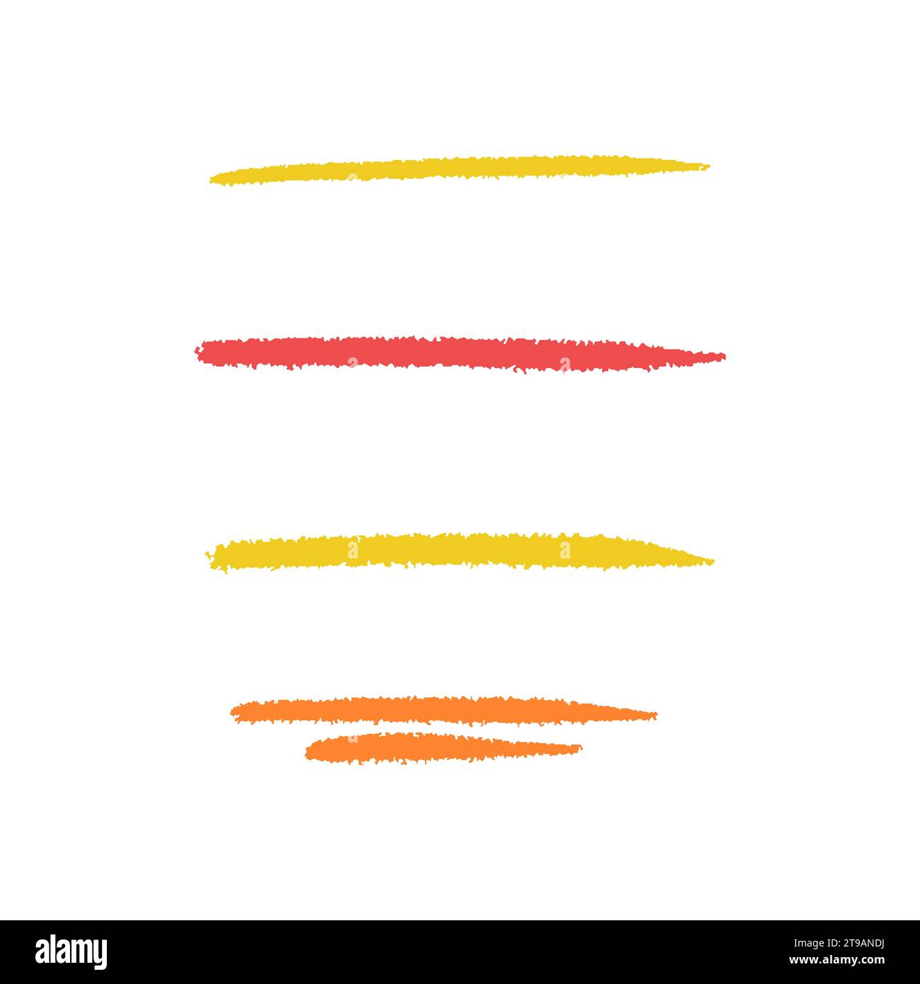 strikethrough colored charcoal crayon underline. doodle colorful wavy ...