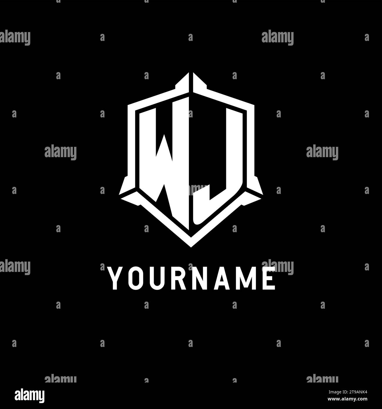 WJ logo initial with shield shape design style vector graphic Stock Vector Image & Art - Alamy
