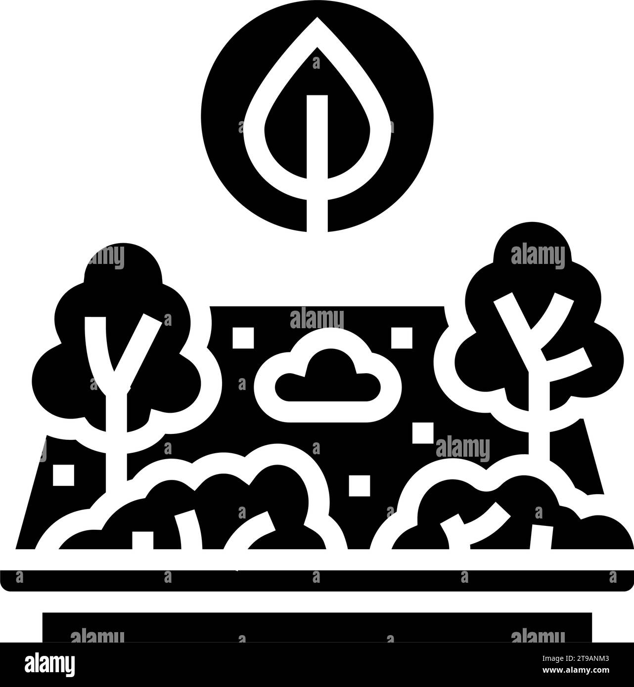 green roofs living glyph icon vector illustration Stock Vector Image ...