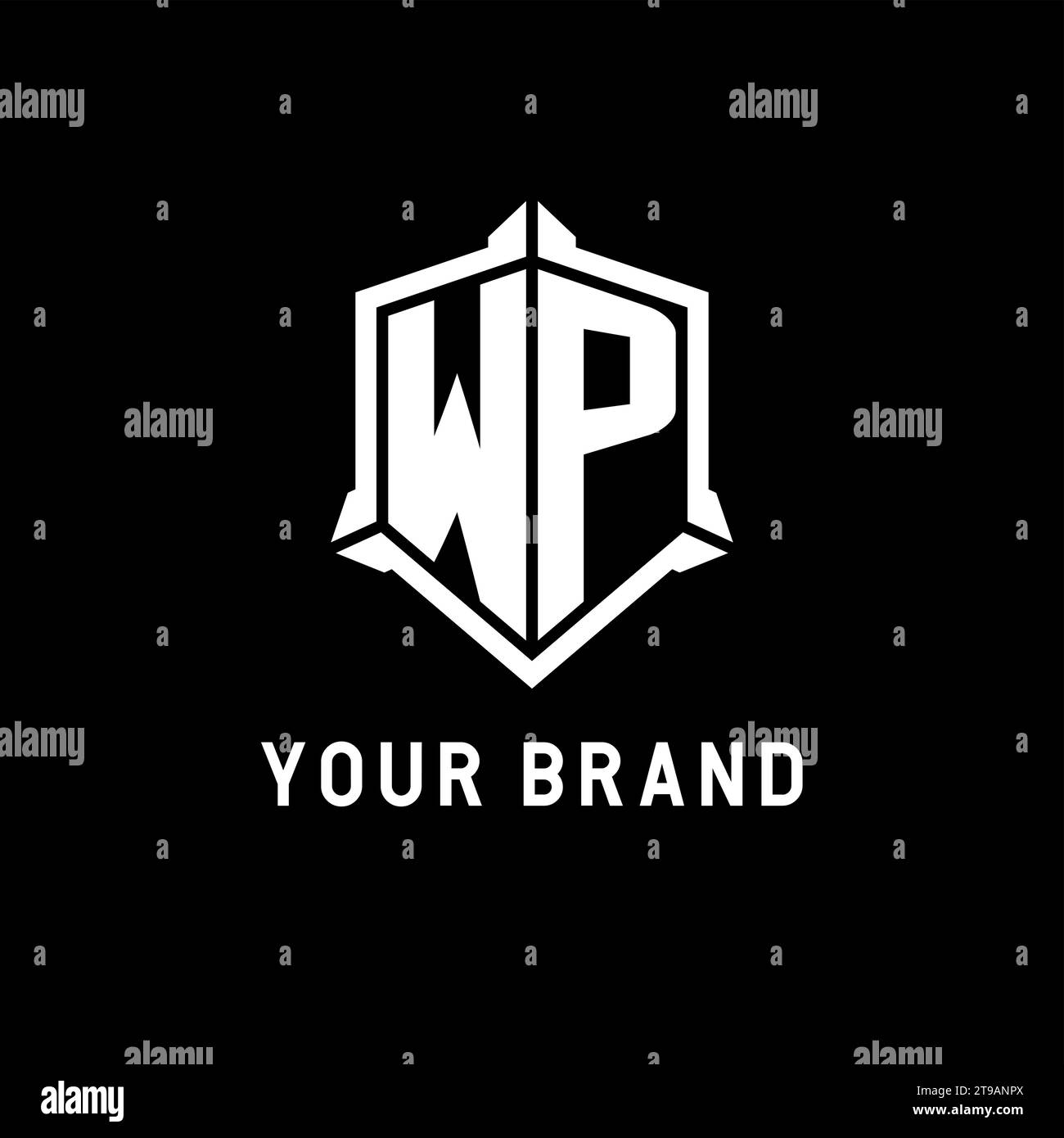 WP logo initial with shield shape design style vector graphic Stock Vector Image & Art - Alamy