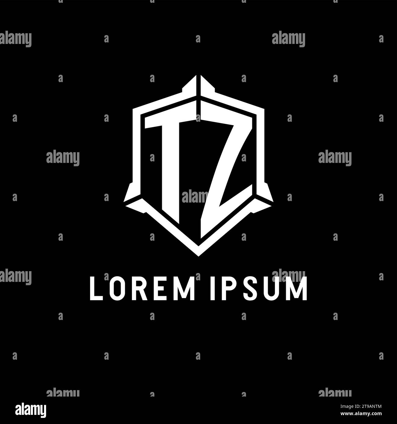 TZ logo initial with shield shape design style vector graphic Stock Vector Image & Art - Alamy
