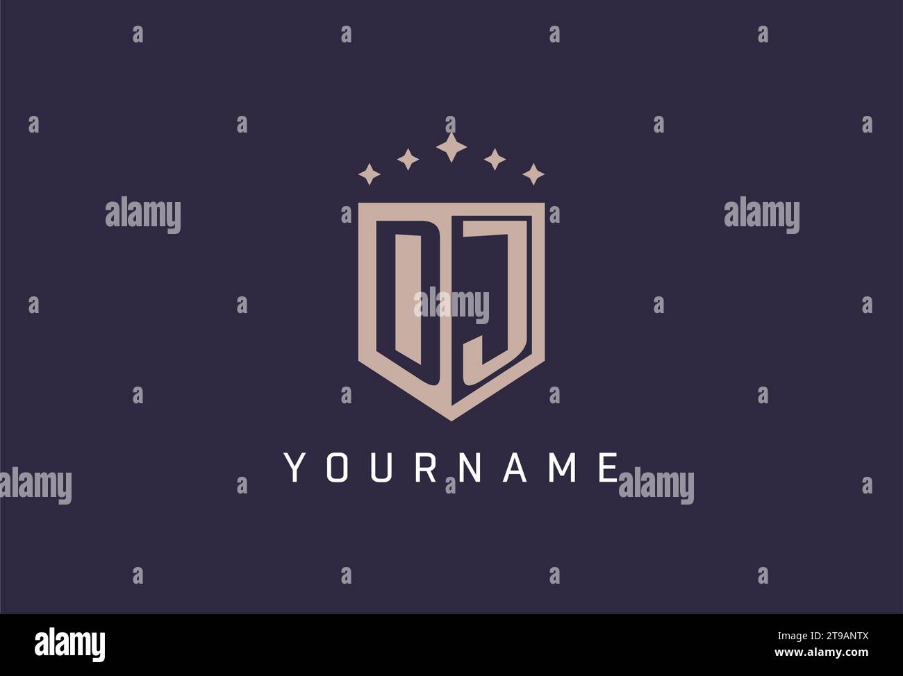 DJ initial shield logo icon geometric style design inspiration Stock ...