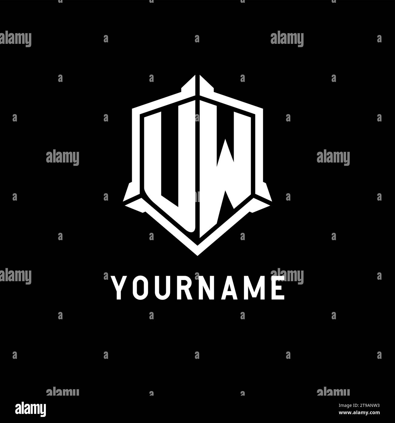 UW logo initial with shield shape design style vector graphic Stock Vector Image & Art - Alamy