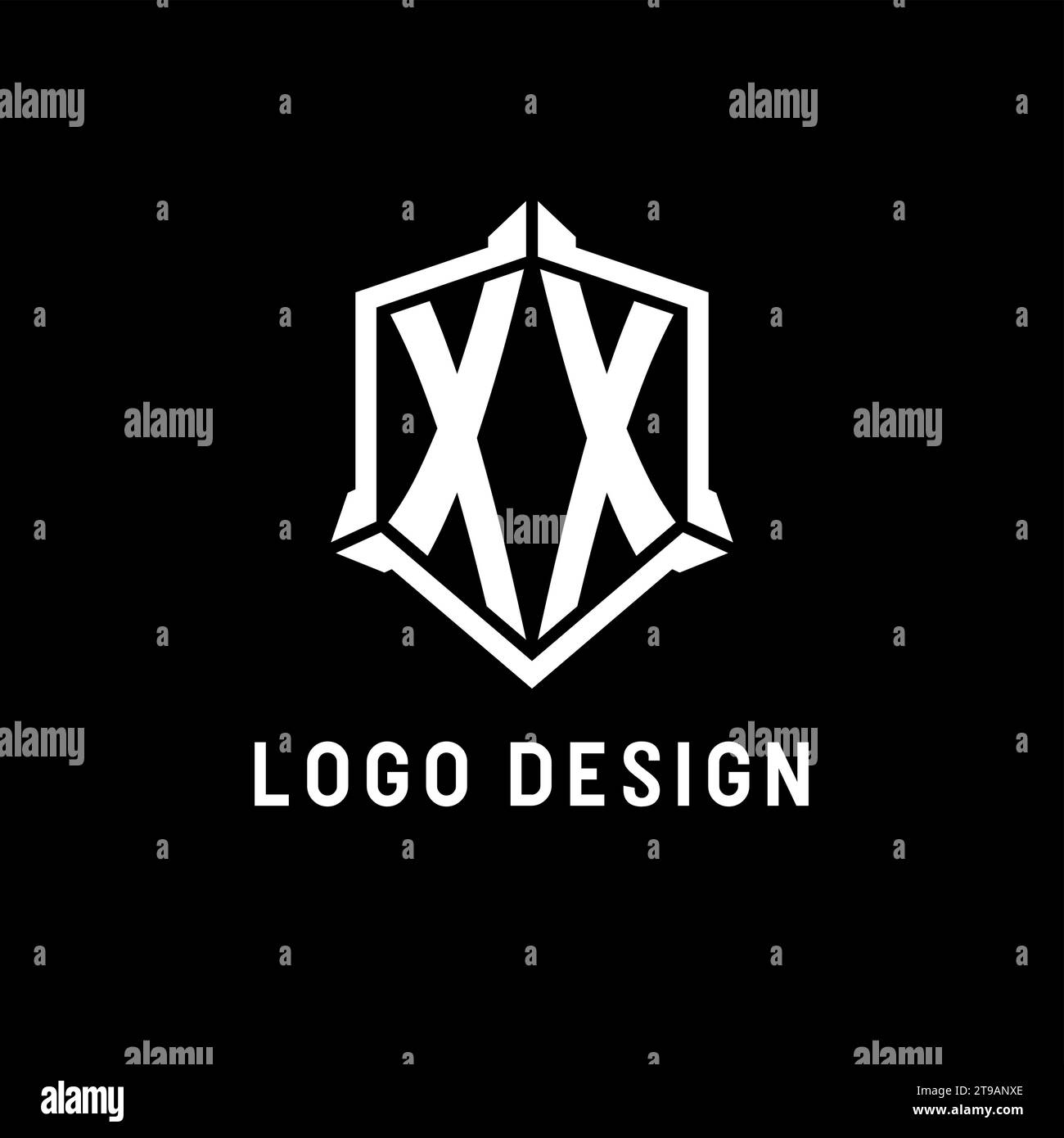 Xx Logo Initial With Shield Shape Design Style Vector Graphic Stock Vector Image And Art Alamy