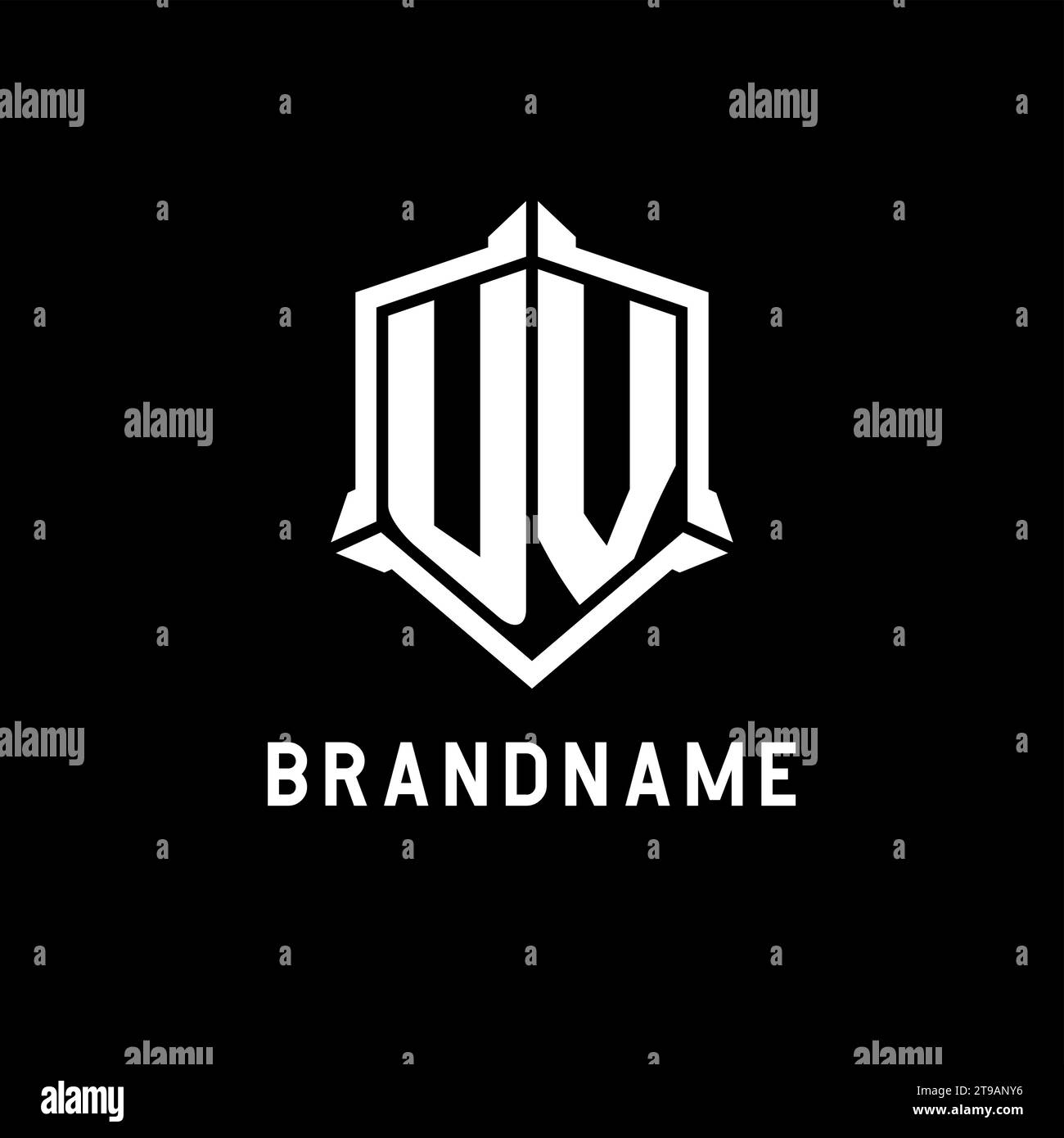 UV logo initial with shield shape design style vector graphic Stock Vector Image & Art - Alamy