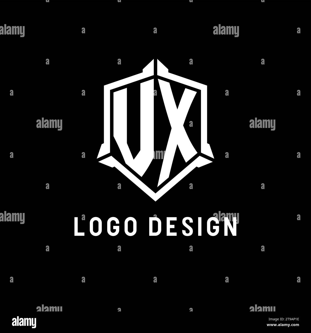 VX logo initial with shield shape design style vector graphic Stock Vector Image & Art - Alamy