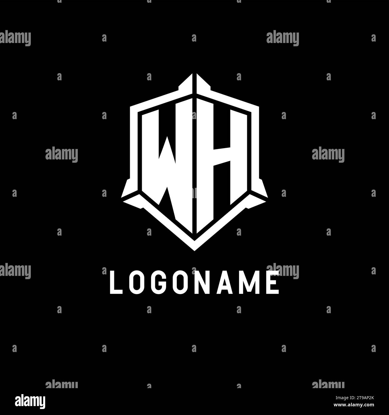 WH logo initial with shield shape design style vector graphic Stock Vector Image & Art - Alamy