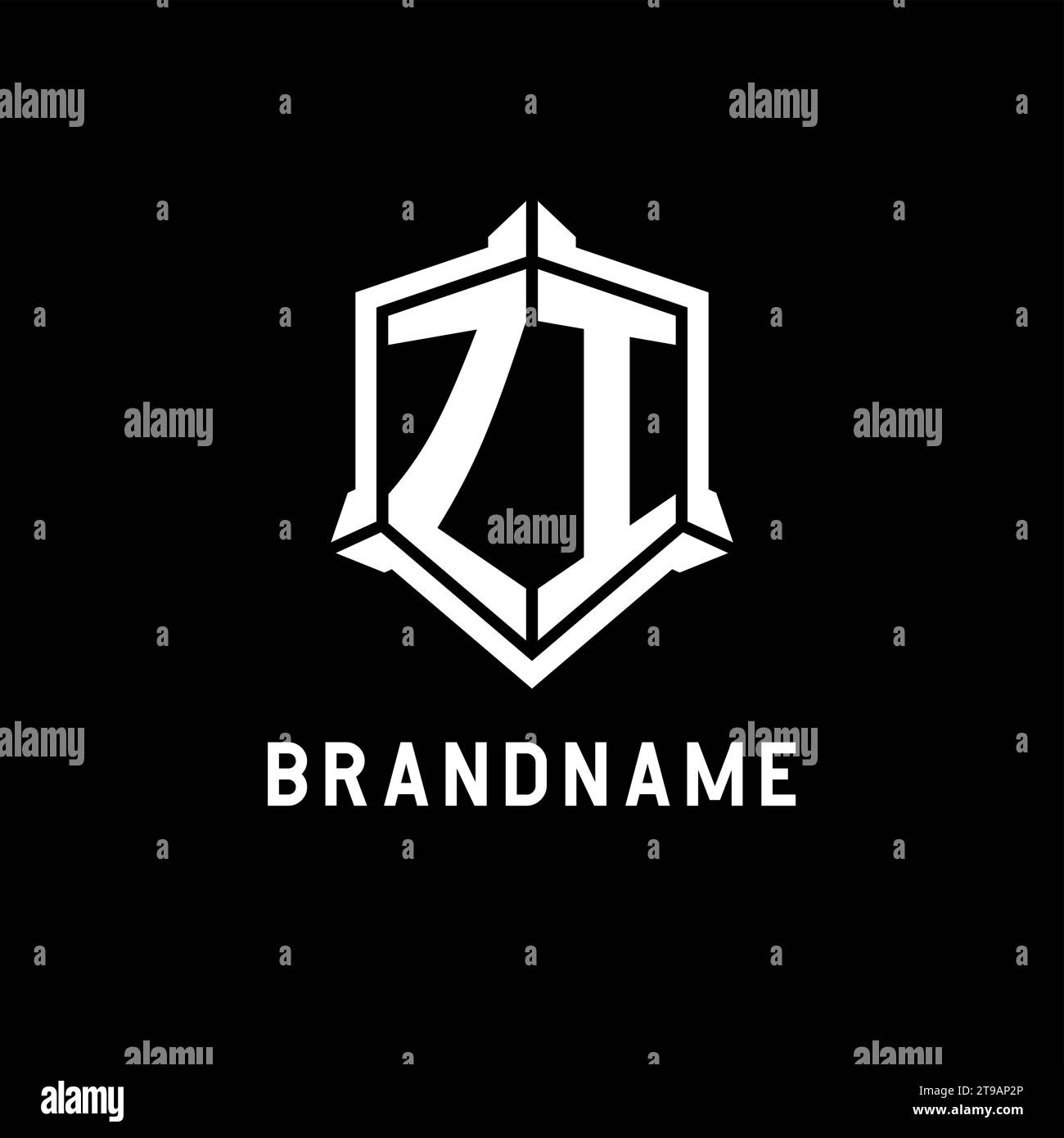 ZI logo initial with shield shape design style vector graphic Stock Vector Image & Art - Alamy