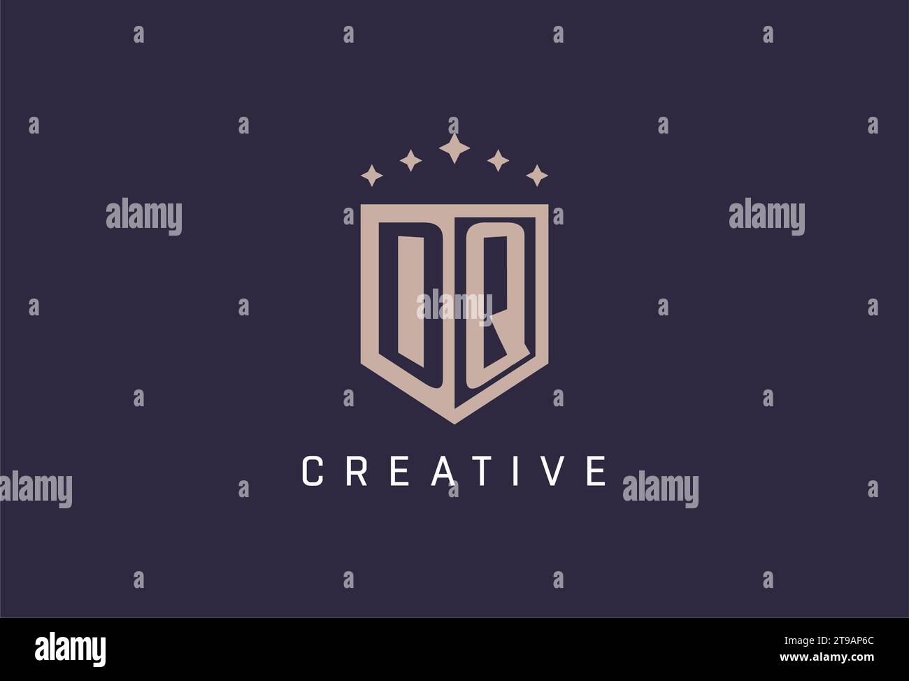 DQ initial shield logo icon geometric style design inspiration Stock ...