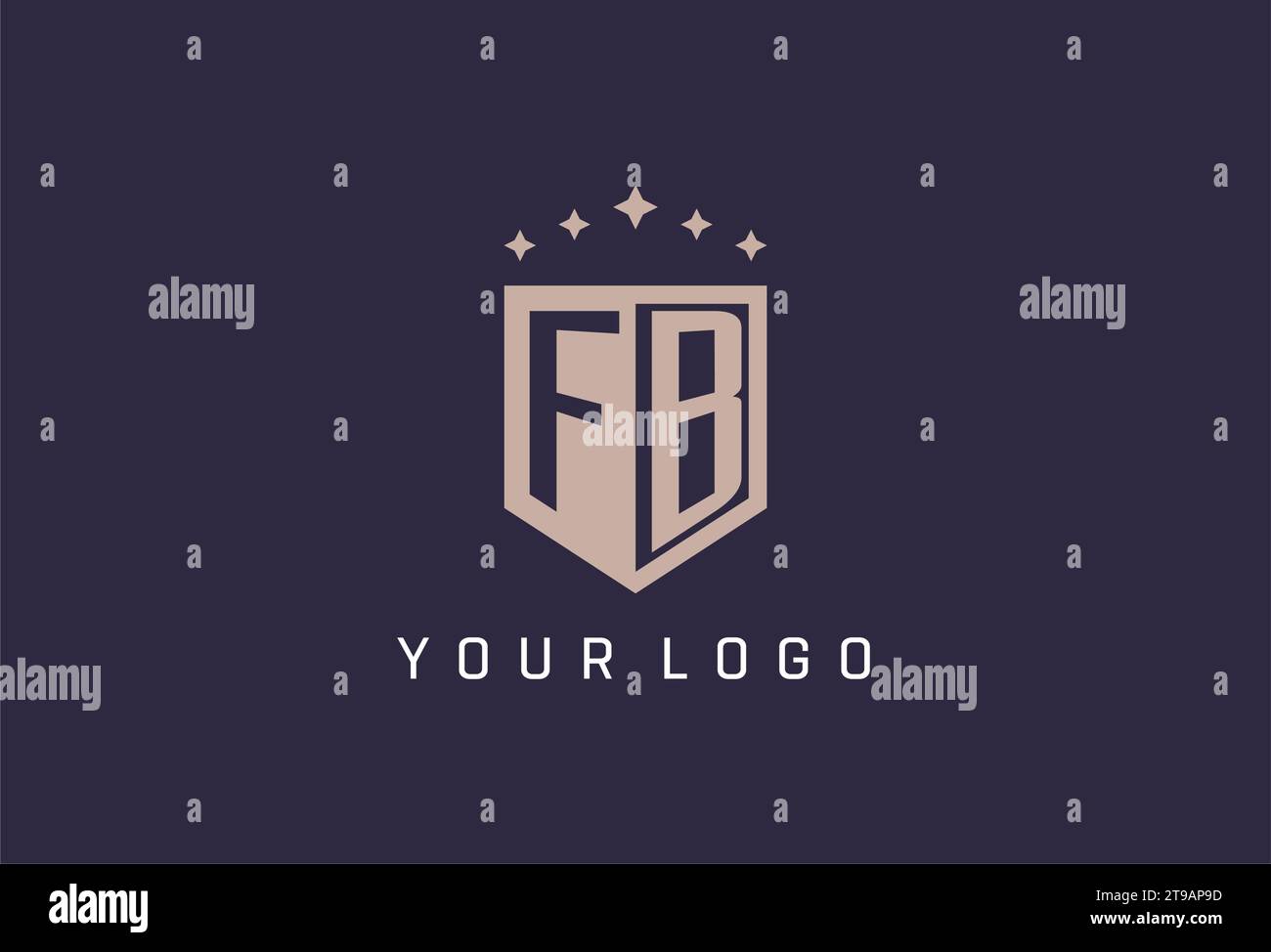 FB initial shield logo icon geometric style design inspiration Stock ...