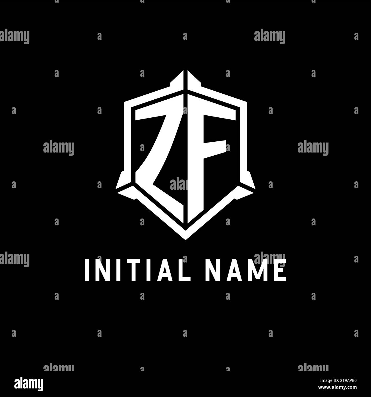 ZF logo initial with shield shape design style vector graphic Stock Vector Image & Art - Alamy