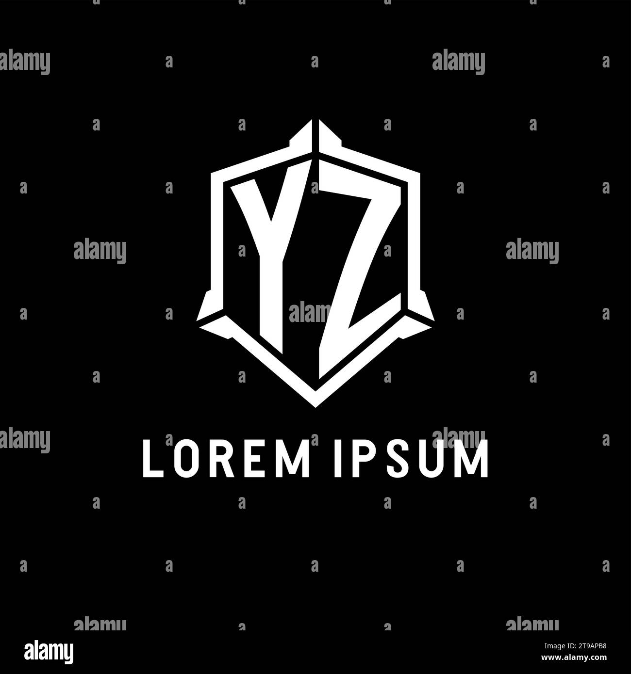 YZ logo initial with shield shape design style vector graphic Stock Vector Image & Art - Alamy