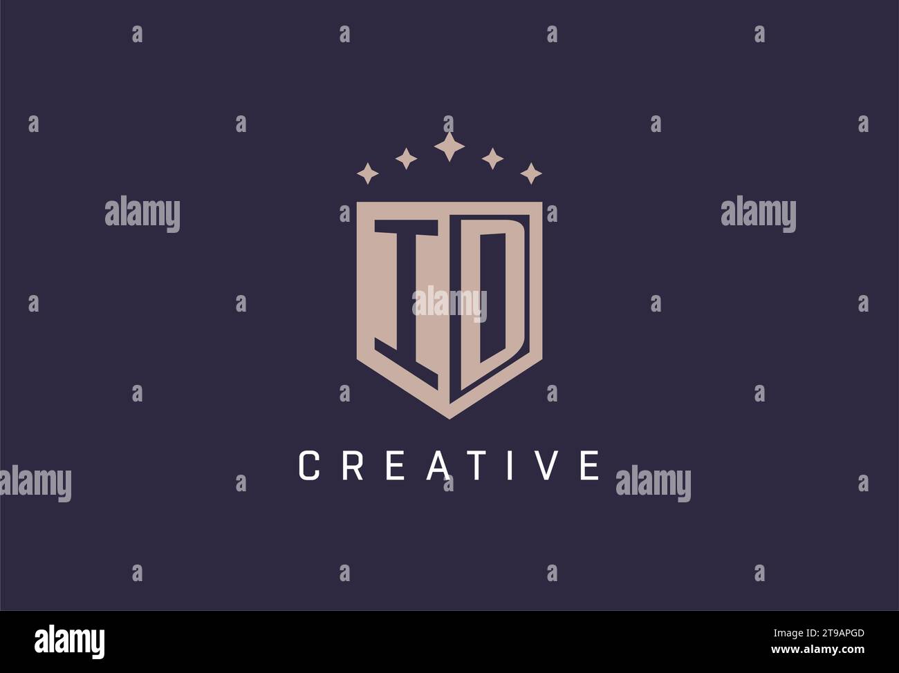 ID initial shield logo icon geometric style design inspiration Stock ...