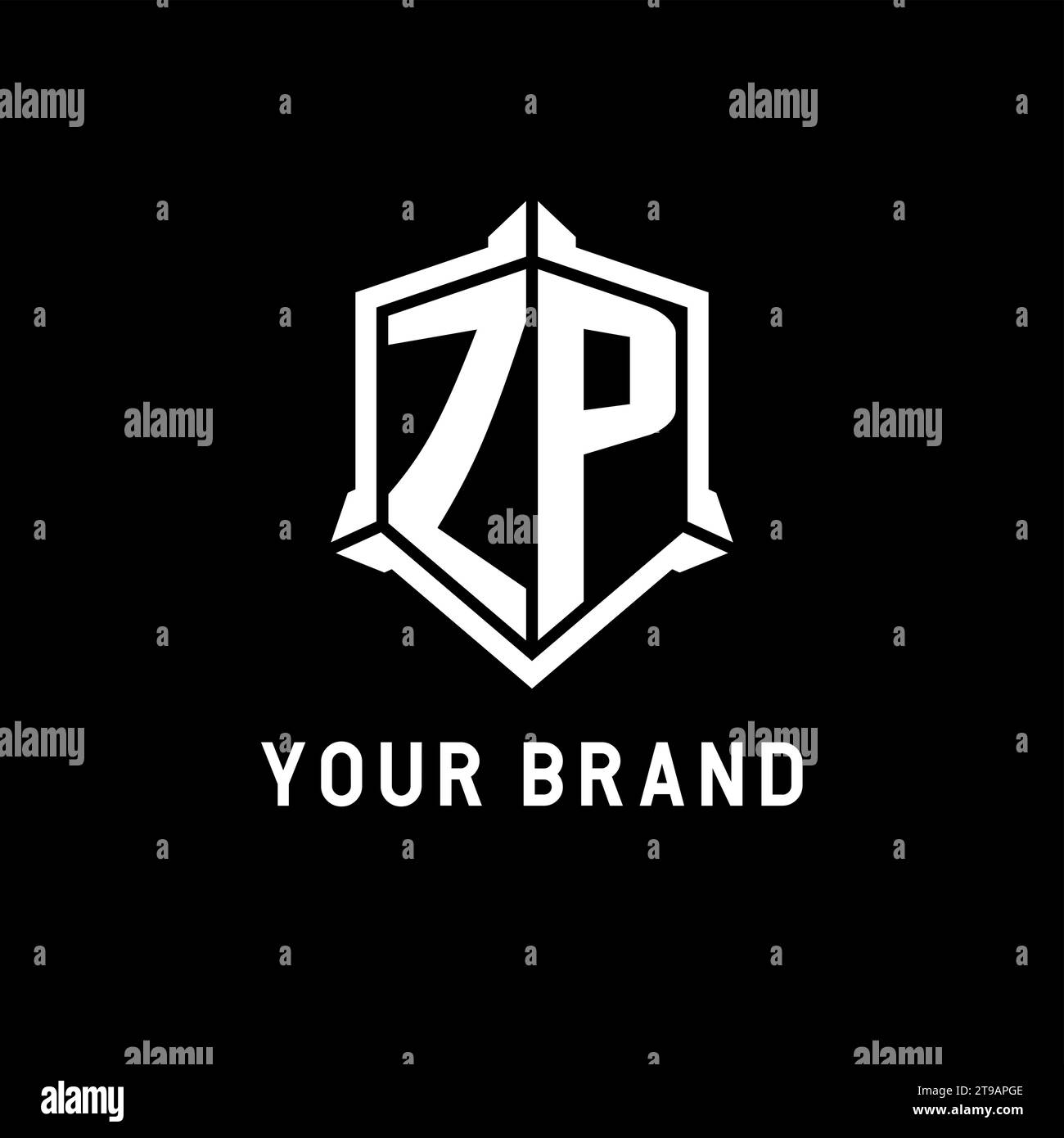 ZP logo initial with shield shape design style vector graphic Stock Vector Image & Art - Alamy