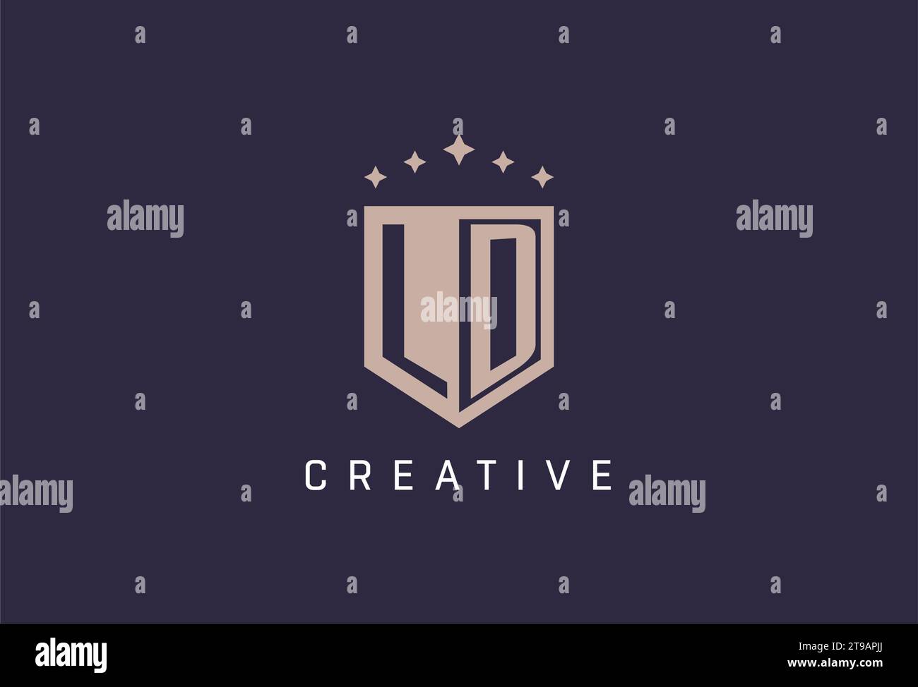 LD initial shield logo icon geometric style design inspiration Stock ...