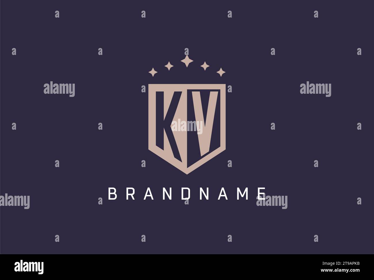 KV initial shield logo icon geometric style design inspiration Stock ...