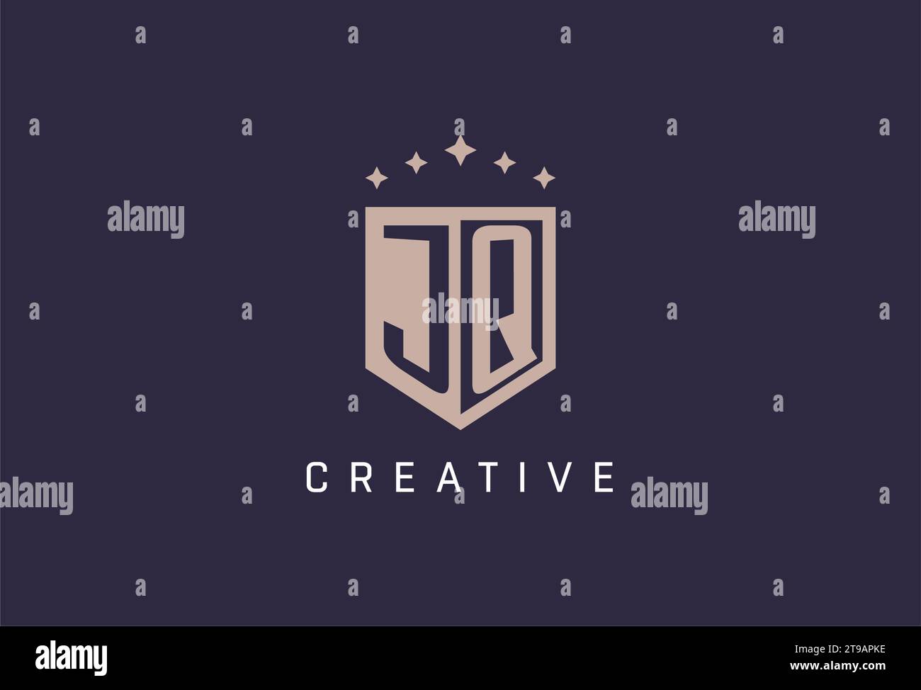 JQ initial shield logo icon geometric style design inspiration Stock ...