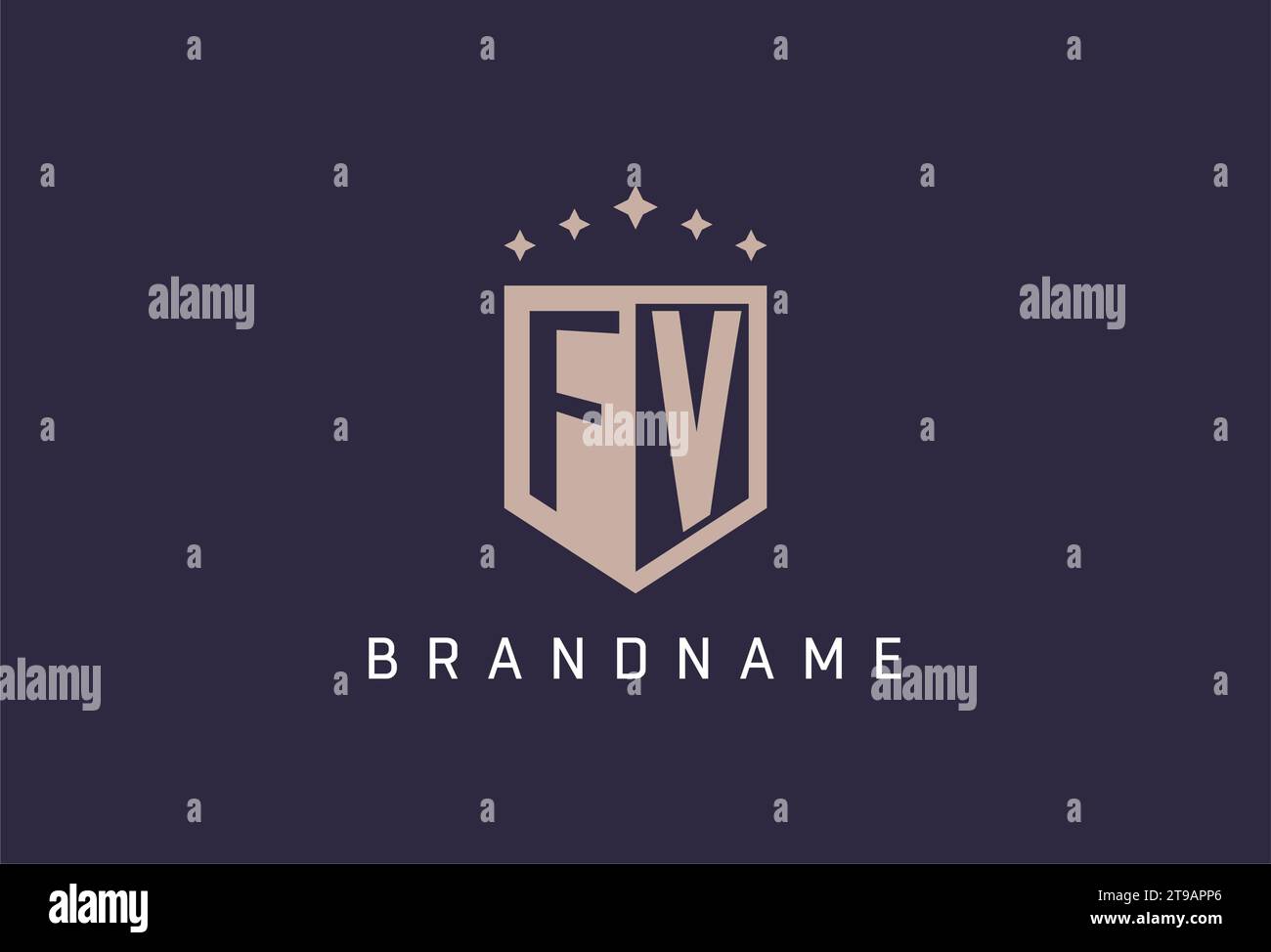 FV initial shield logo icon geometric style design inspiration Stock ...