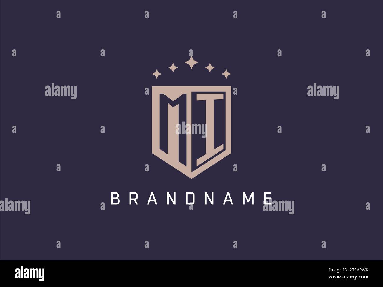 MI initial shield logo icon geometric style design inspiration Stock ...