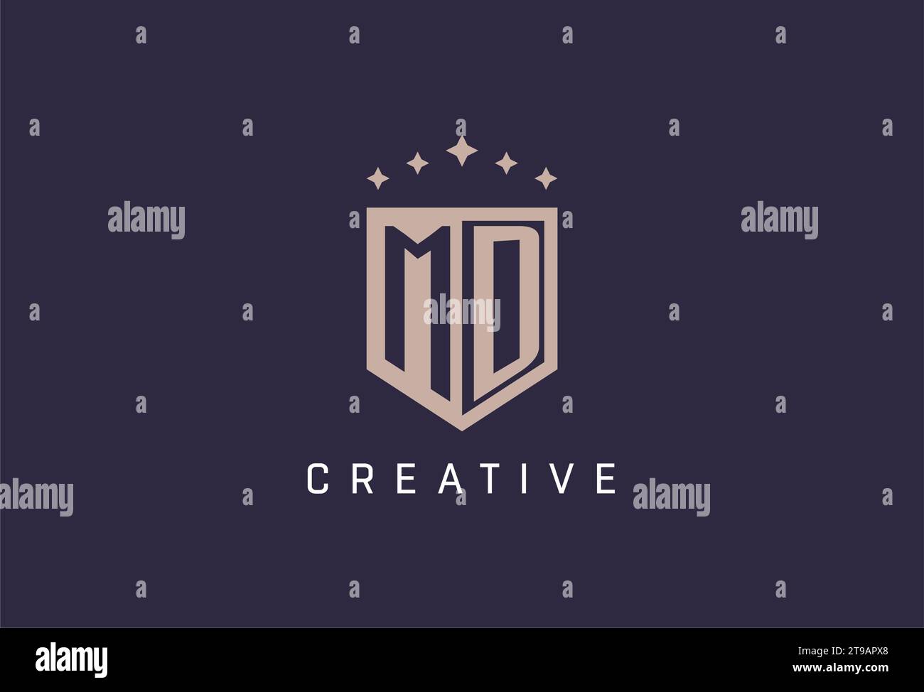 MD initial shield logo icon geometric style design inspiration Stock ...