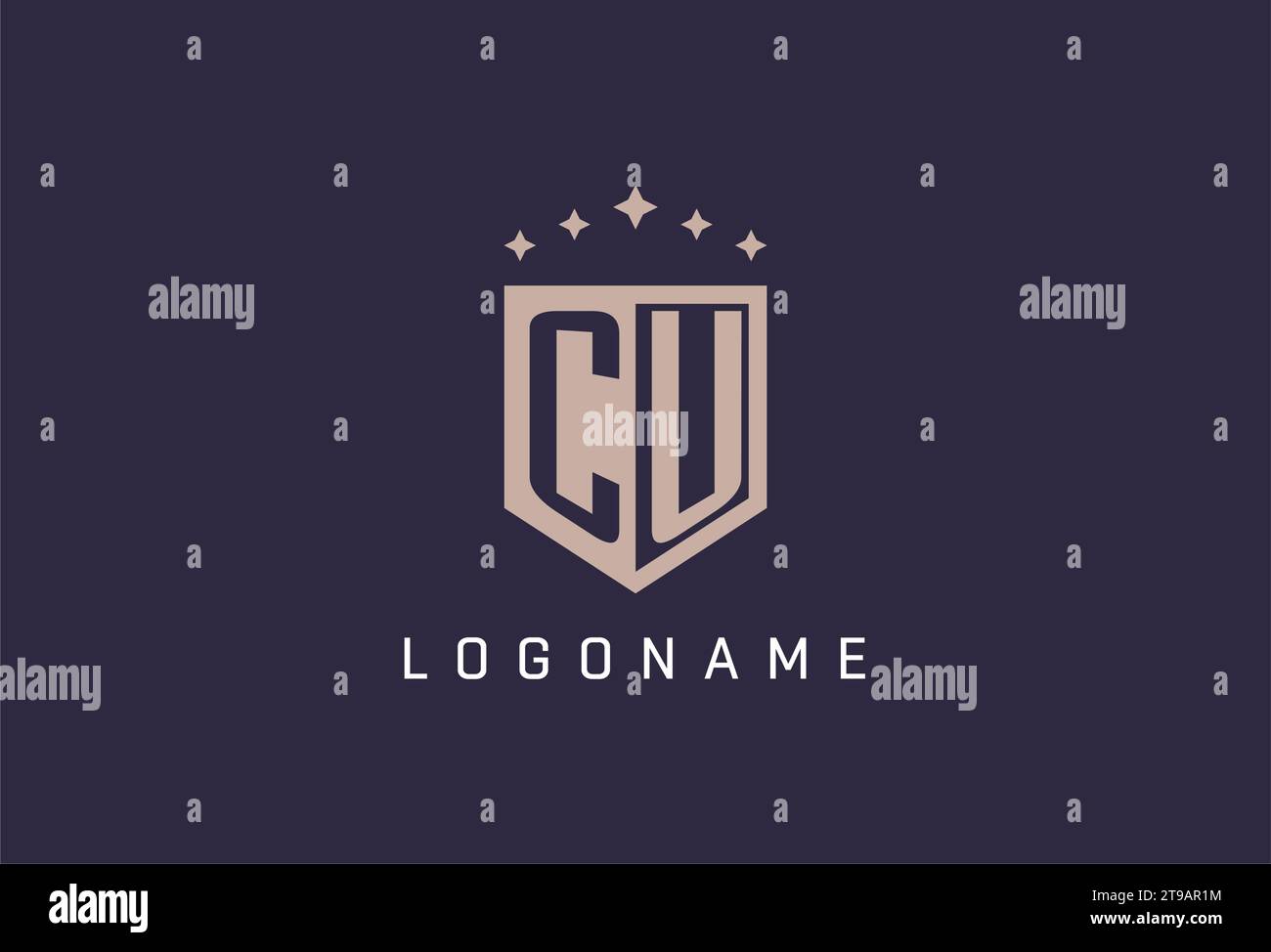 CU initial shield logo icon geometric style design inspiration Stock ...