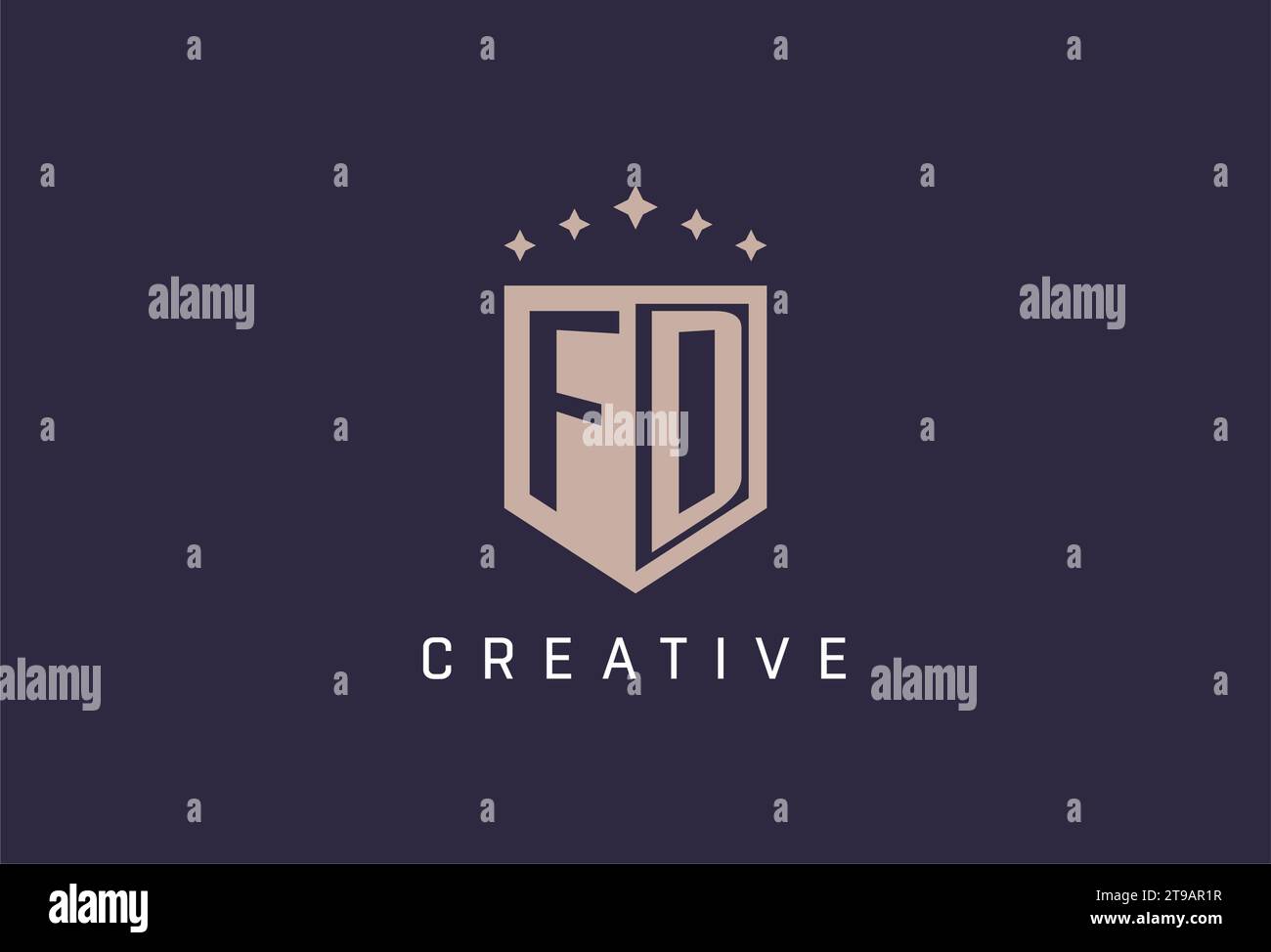 FD initial shield logo icon geometric style design inspiration Stock ...