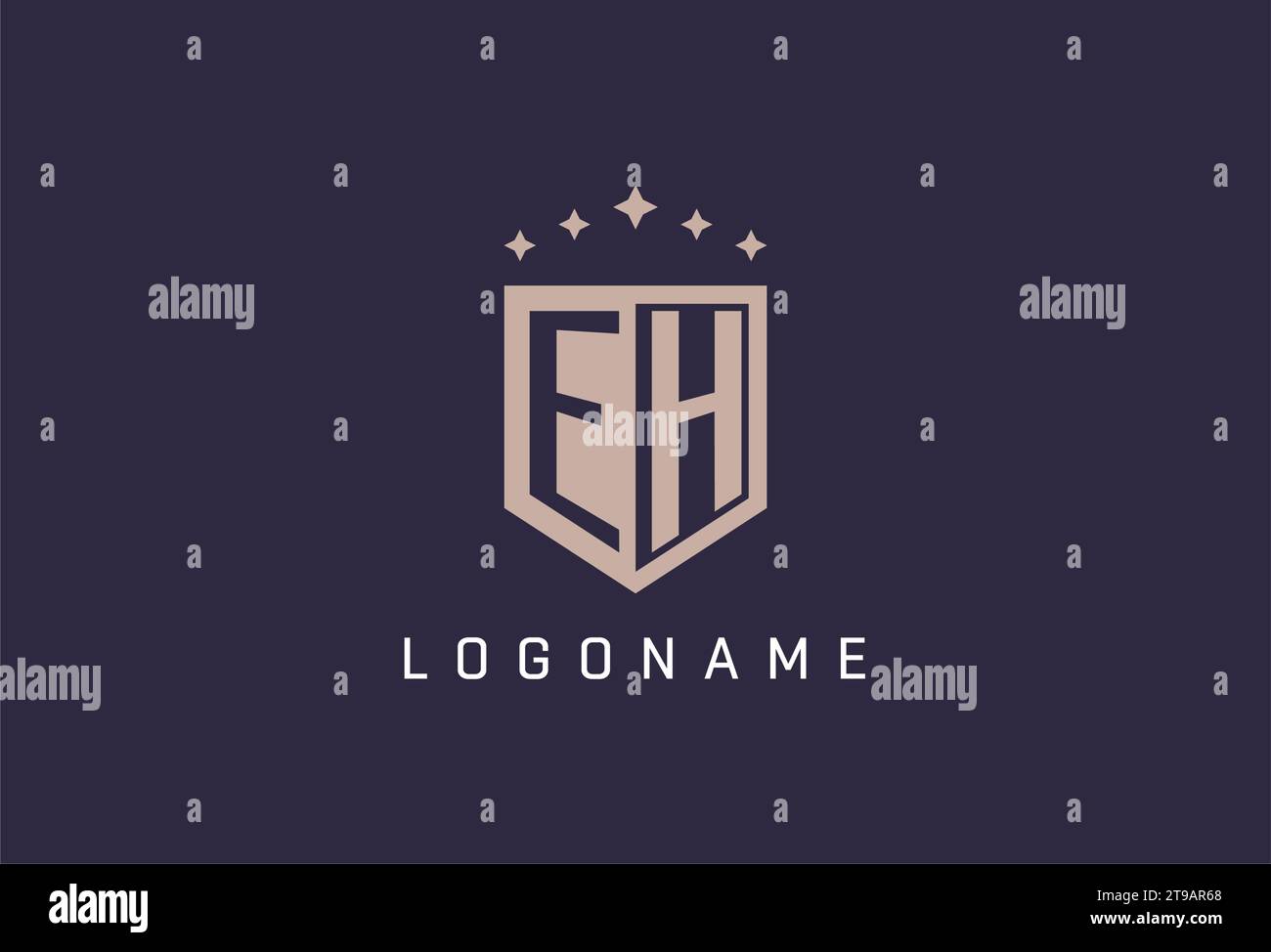 EH initial shield logo icon geometric style design inspiration Stock ...