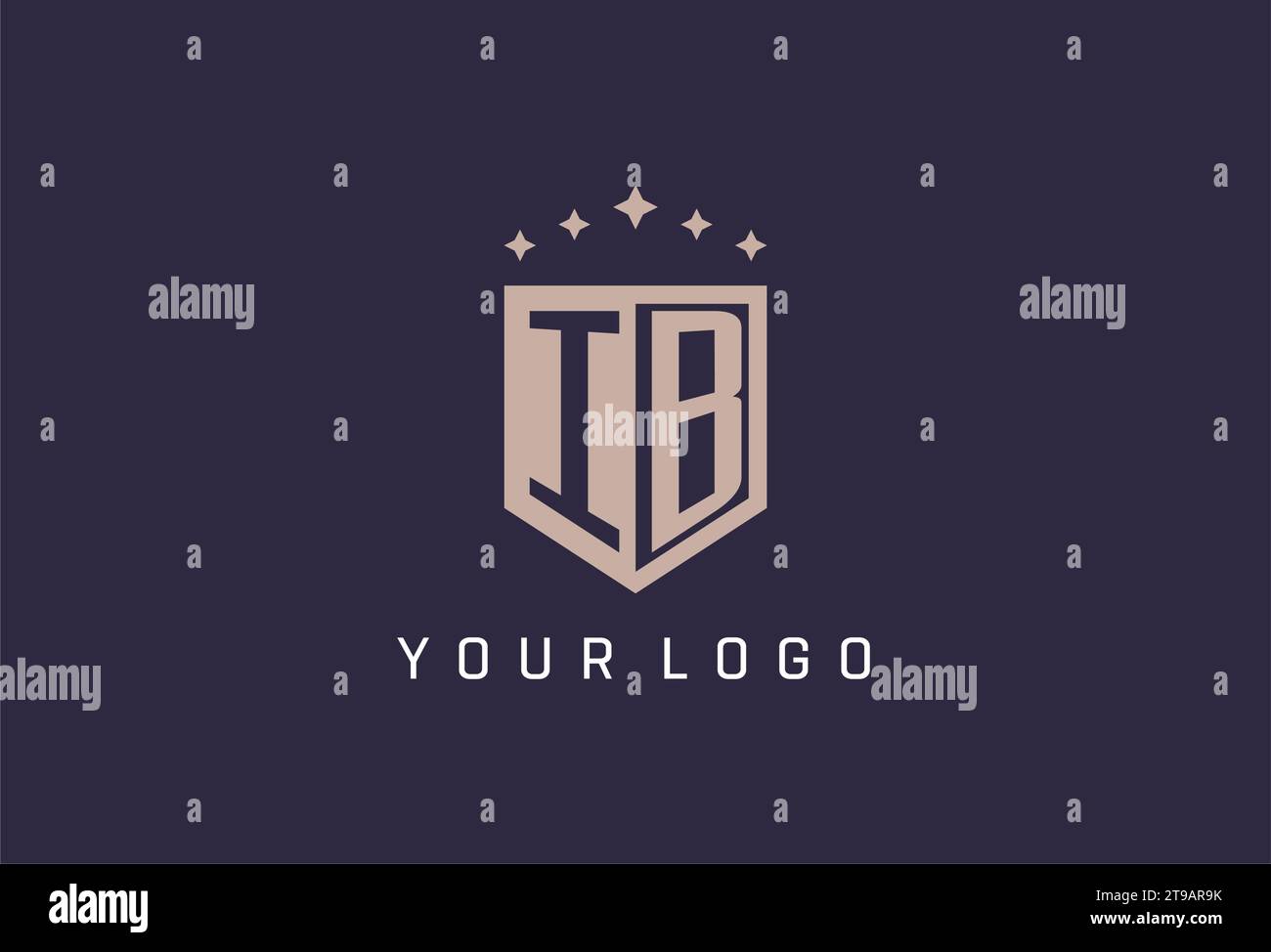 IB initial shield logo icon geometric style design inspiration Stock ...