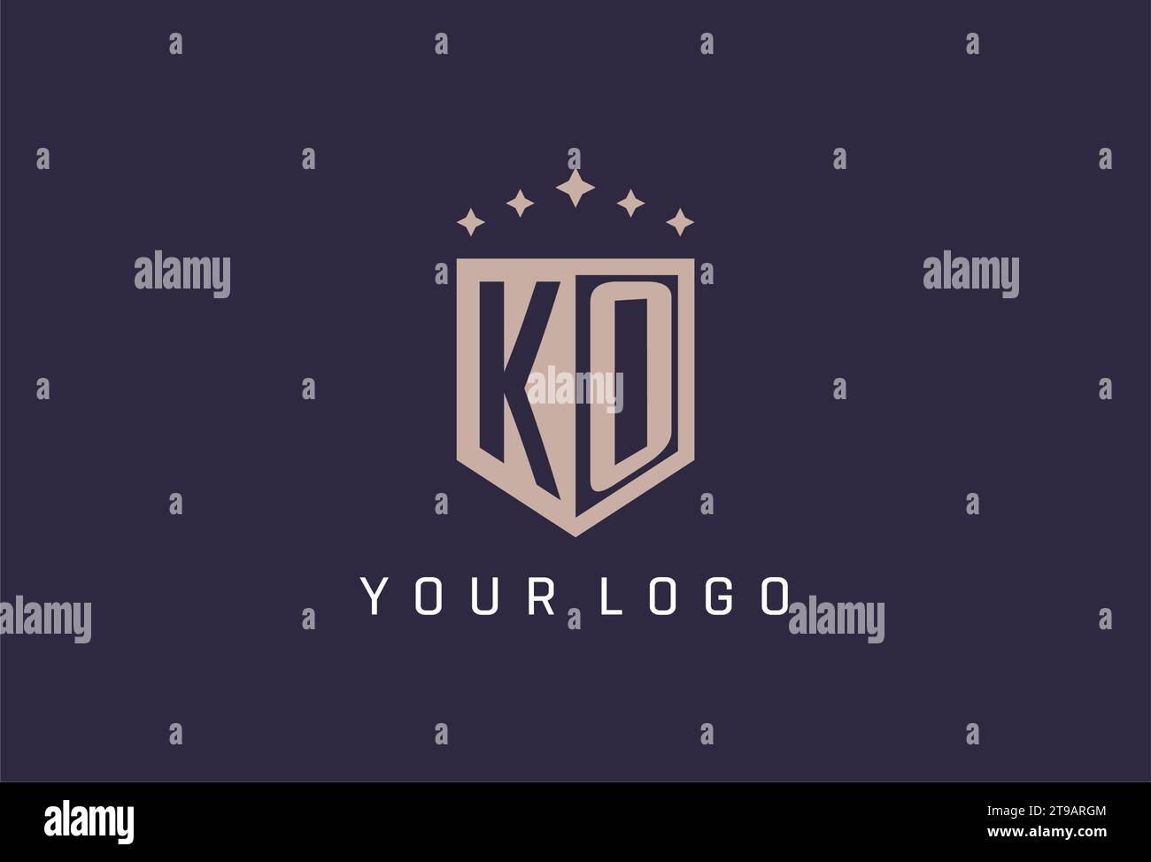 KO initial shield logo icon geometric style design inspiration Stock ...