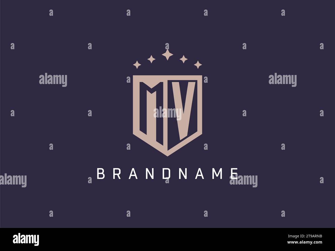 MV initial shield logo icon geometric style design inspiration Stock ...