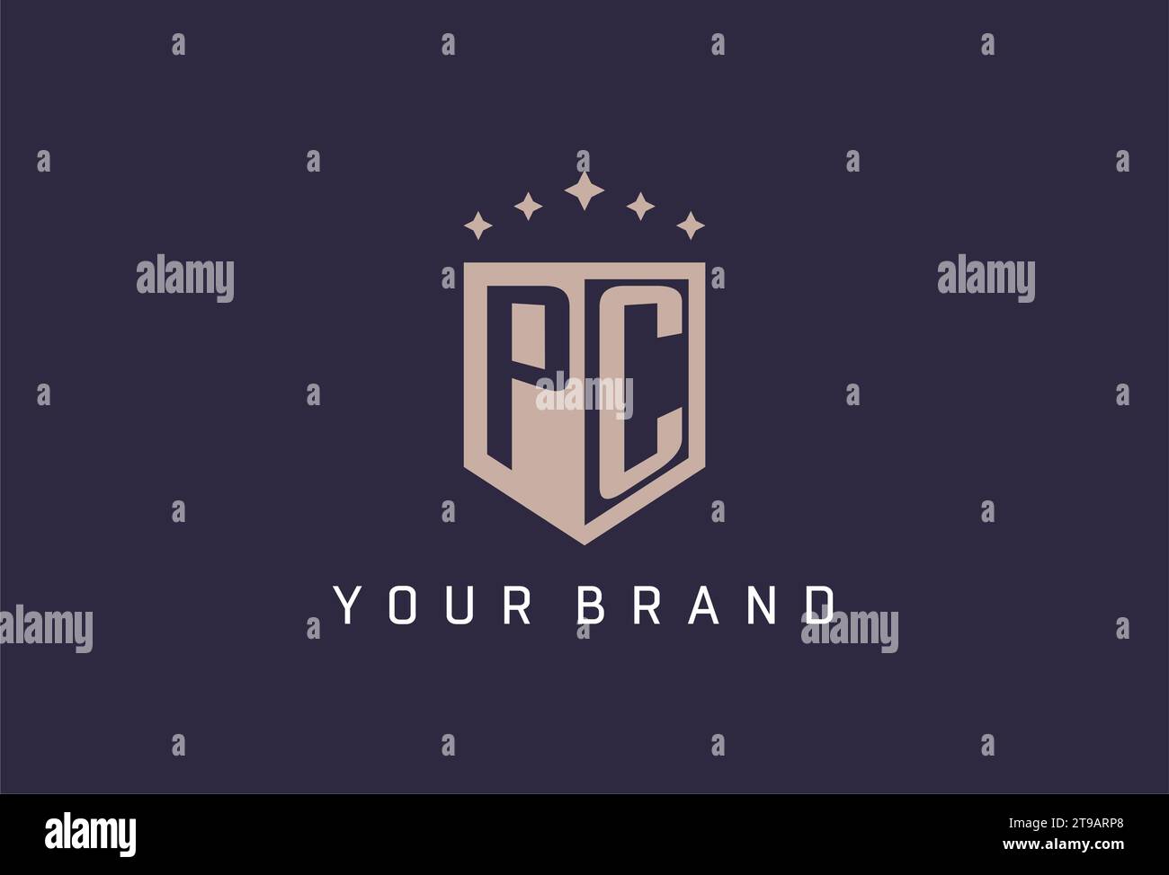 PC initial shield logo icon geometric style design inspiration Stock ...