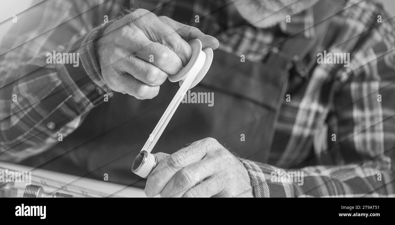 Sanitary fitting Black and White Stock Photos & Images - Alamy