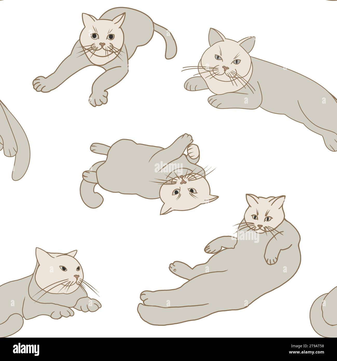 The cat's body language. Feline behavior and feelings. Graphical linear ...