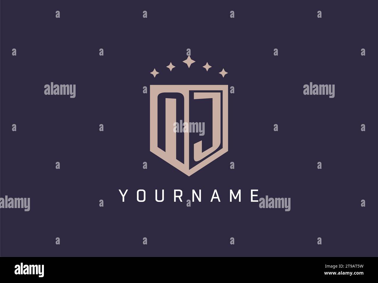 NJ initial shield logo icon geometric style design inspiration Stock ...