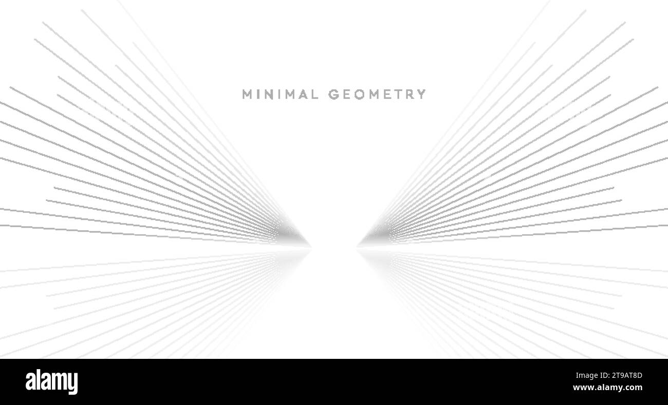 Grey minimal lines abstract futuristic tech background with reflection ...