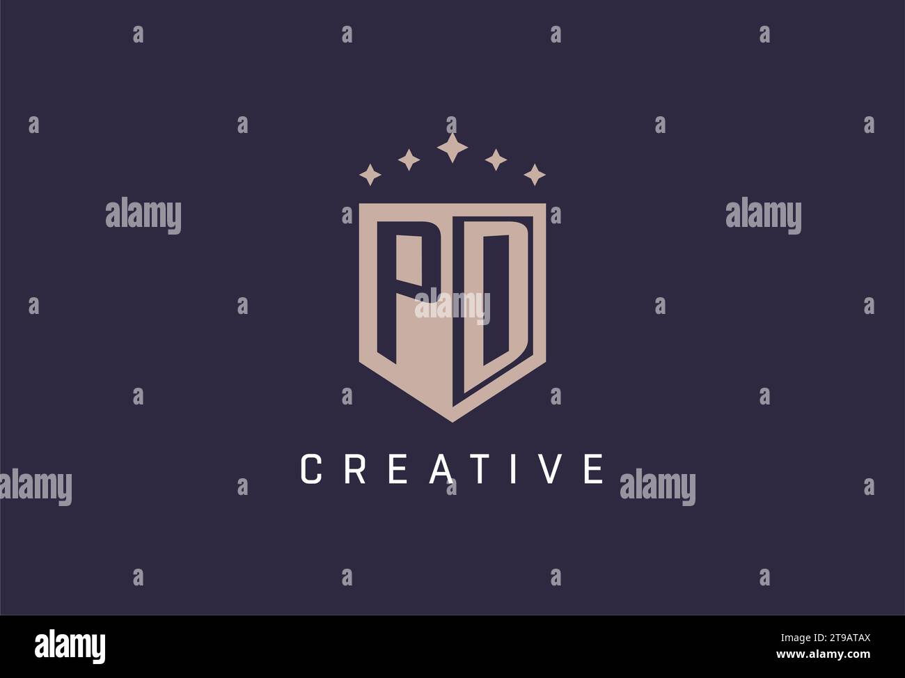 PD initial shield logo icon geometric style design inspiration Stock ...