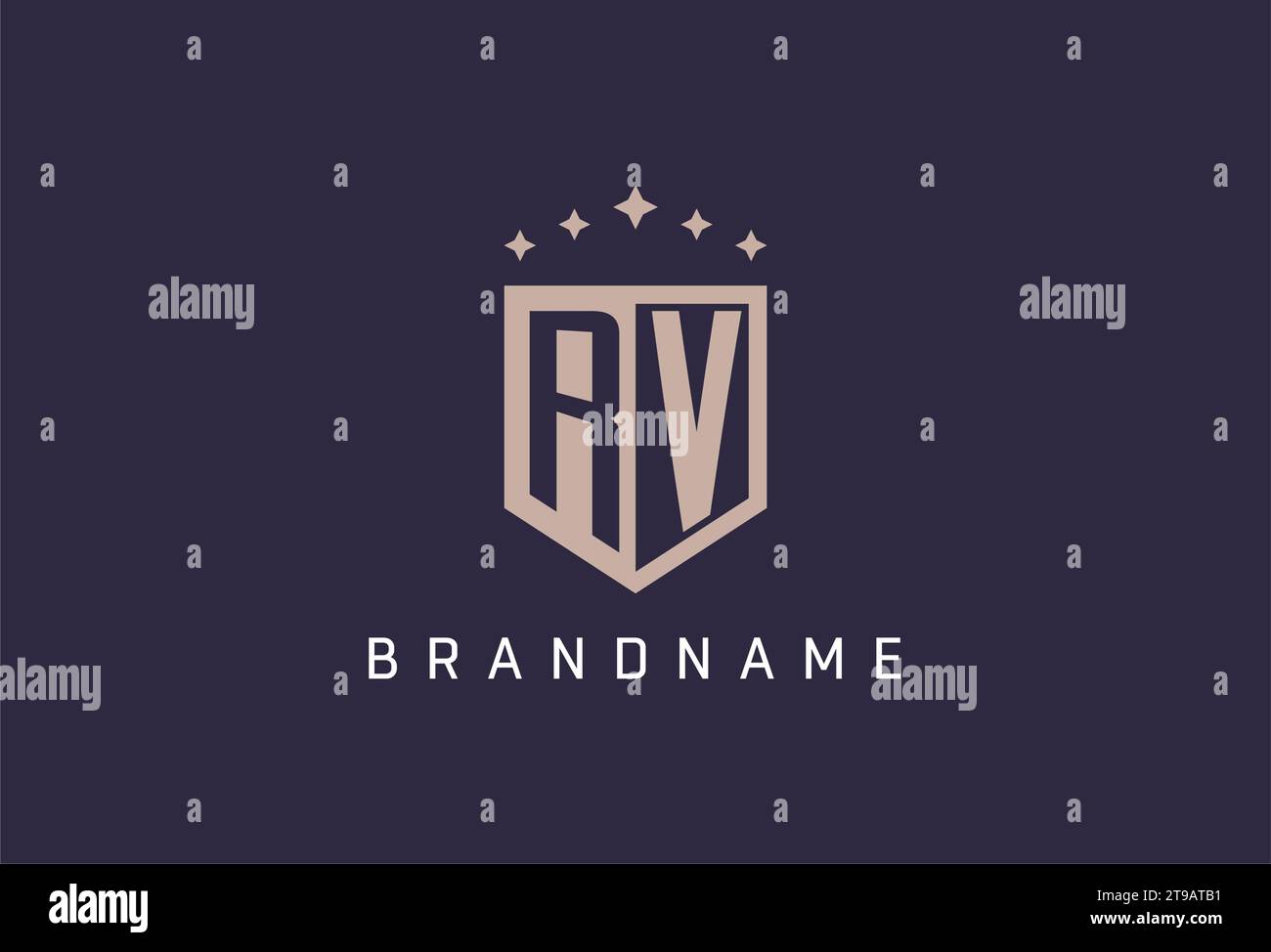 RV initial shield logo icon geometric style design inspiration Stock ...