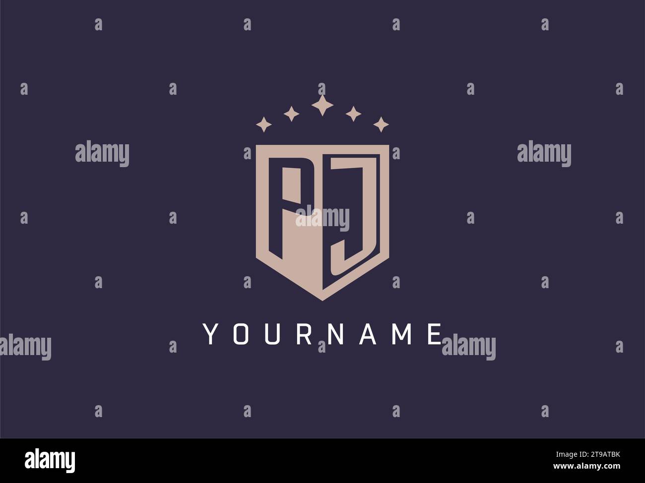 PJ initial shield logo icon geometric style design inspiration Stock ...
