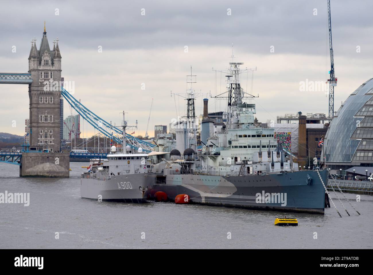 The Royal Netherlands Navy’s submarine support and torpedo recovery ship HNLMS Mercuur is ...