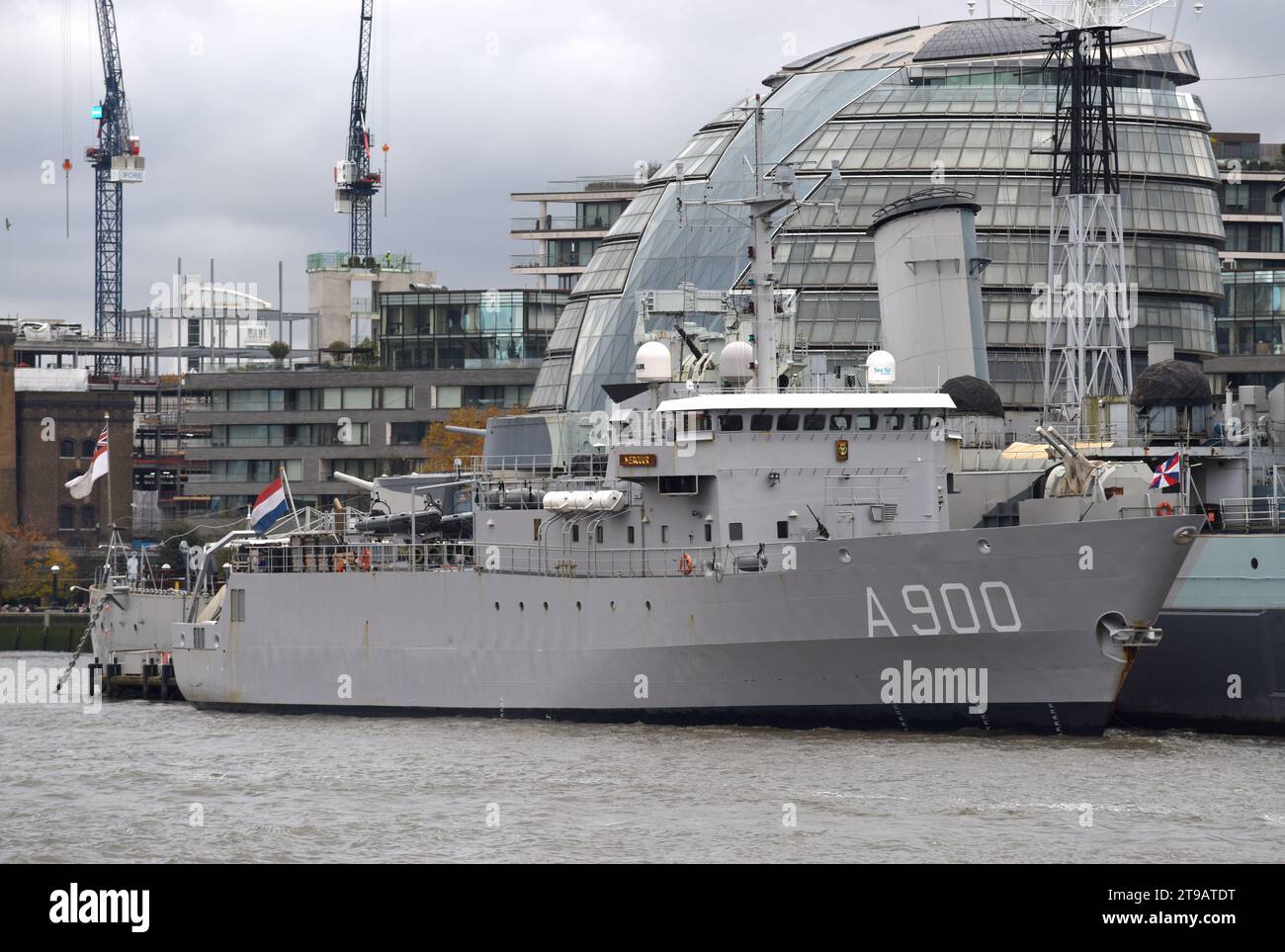 The Royal Netherlands Navy’s submarine support and torpedo recovery ship HNLMS Mercuur is ...
