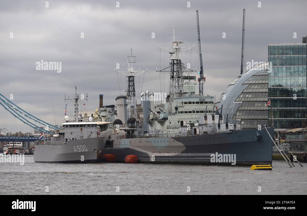 The Royal Netherlands Navy’s submarine support and torpedo recovery ship HNLMS Mercuur is ...