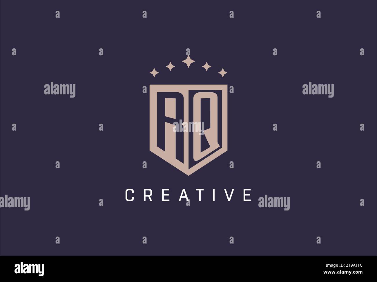 RQ initial shield logo icon geometric style design inspiration Stock ...