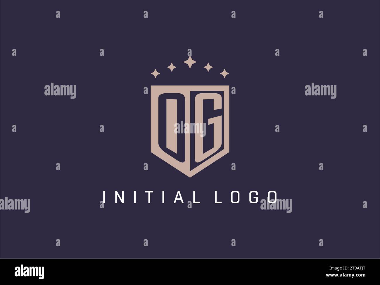 OG initial shield logo icon geometric style design inspiration Stock ...