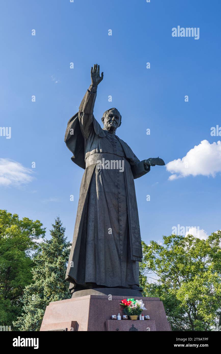Czestochowa, Poland- July 19, 2023: Statue of Polish Pope John Paul II ...