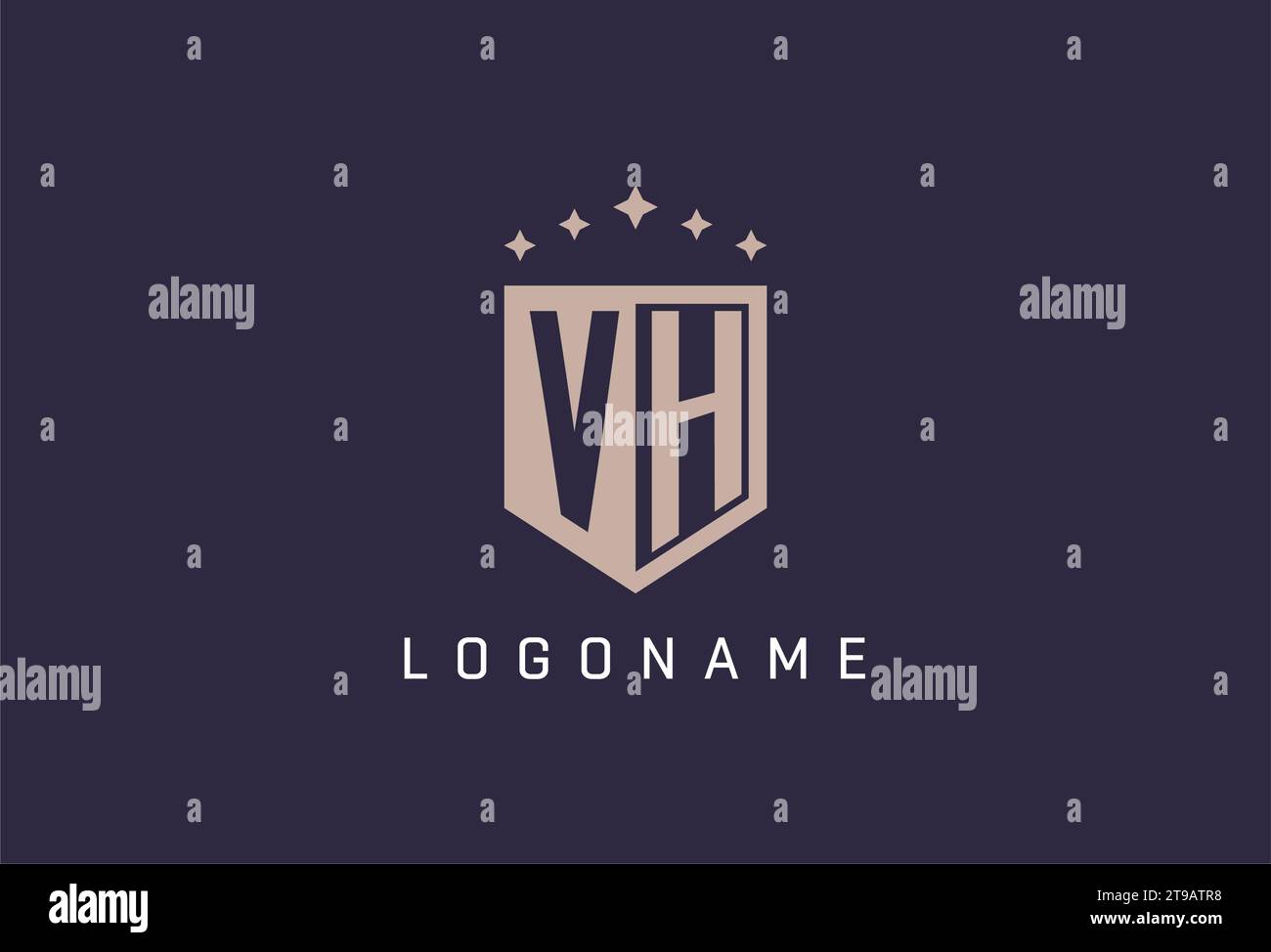 VH initial shield logo icon geometric style design inspiration Stock ...