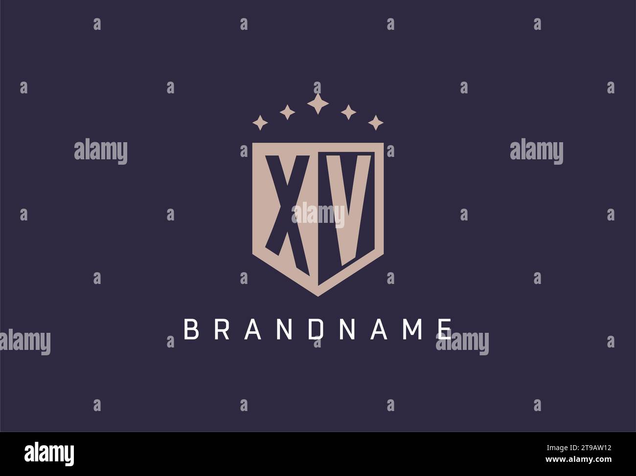 XV initial shield logo icon geometric style design inspiration Stock ...