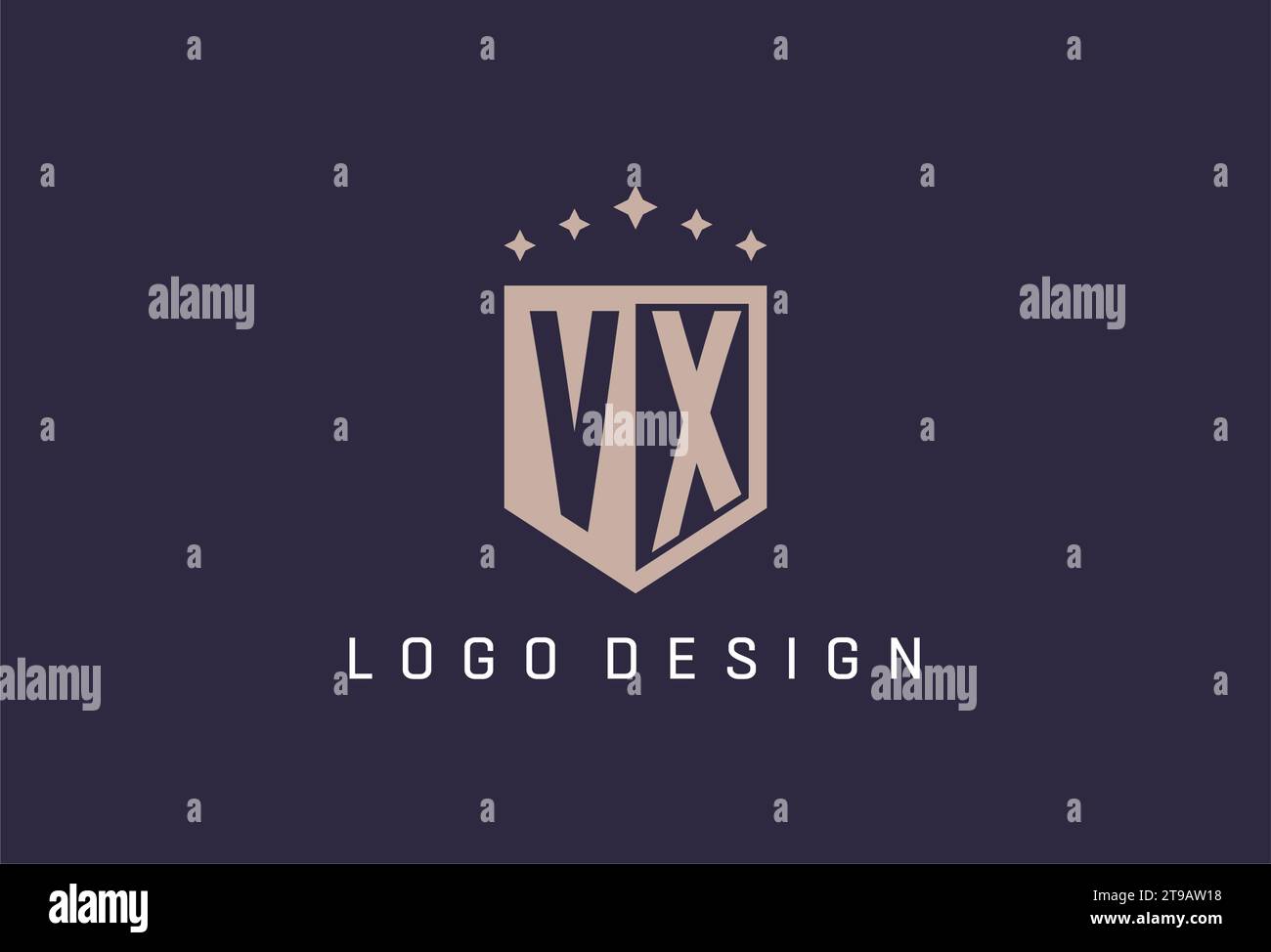 VX initial shield logo icon geometric style design inspiration Stock ...