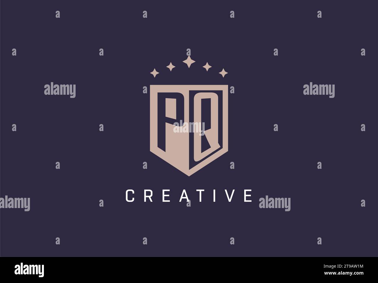 PQ initial shield logo icon geometric style design inspiration Stock ...