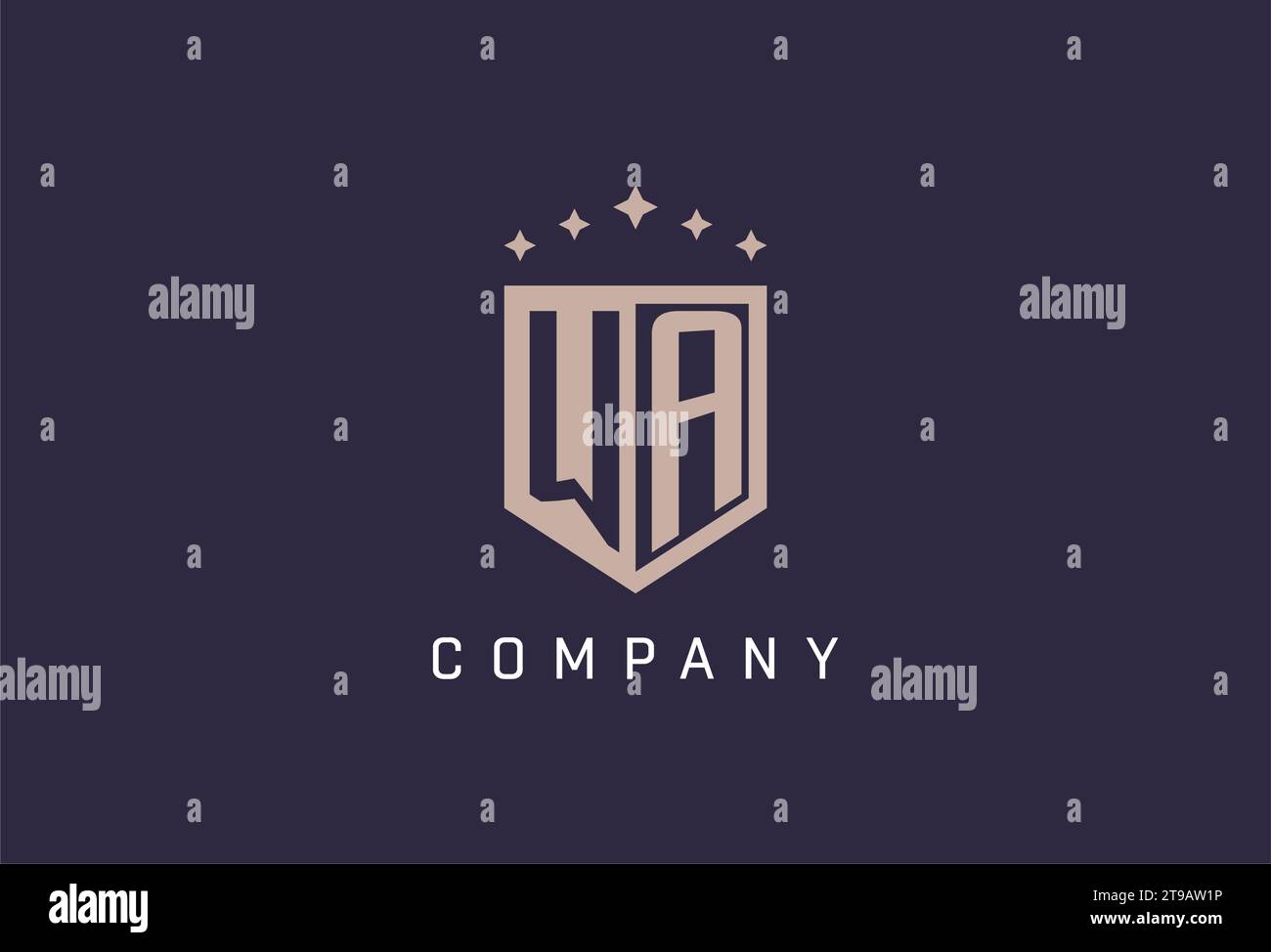WA initial shield logo icon geometric style design inspiration Stock ...