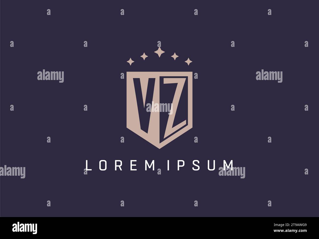VZ initial shield logo icon geometric style design inspiration Stock ...